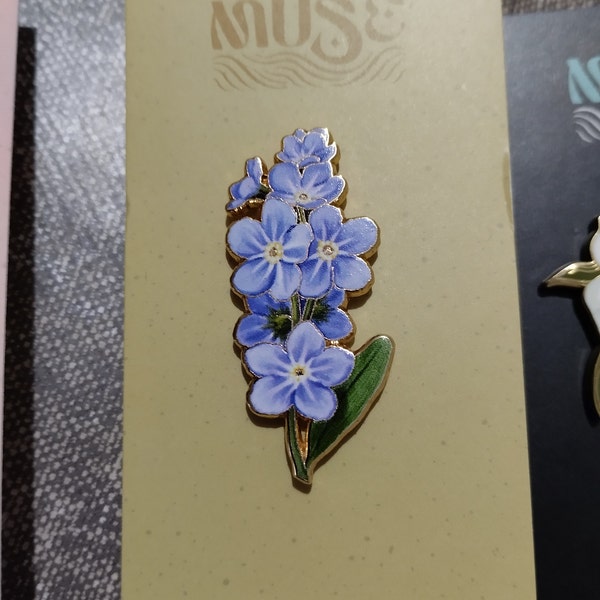 Forget-me-not Enamel Pin, Floral Lapel Brooch, Gardener Flower Gift - Etsy