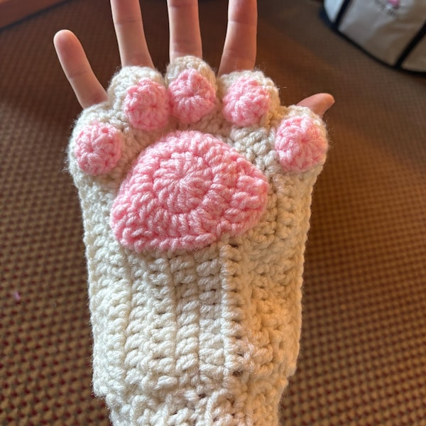 PDF Crochet Cat Paw Fingerless Gloves, Beginner-friendly Crochet ...