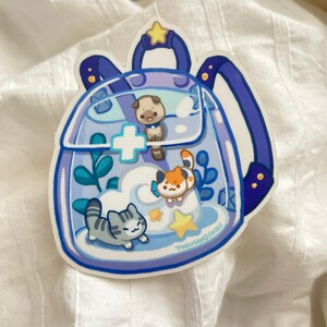 Vinyl Sticker transparent First Meow Kit Kittens Bag | Etsy