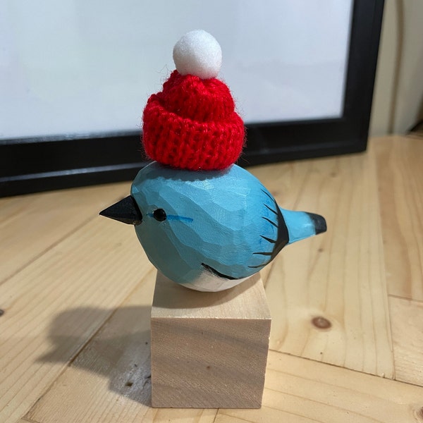 Robin Statue Wooden Hand Carved Painted Bird Ornaments - Etsy