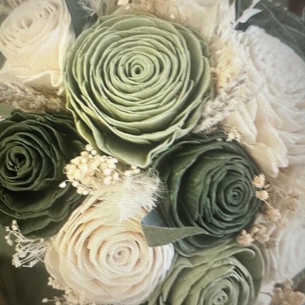 Wedding Bouquet, Bridal Bouquet, Sola Flower, Wedding Flower, Wooden ...