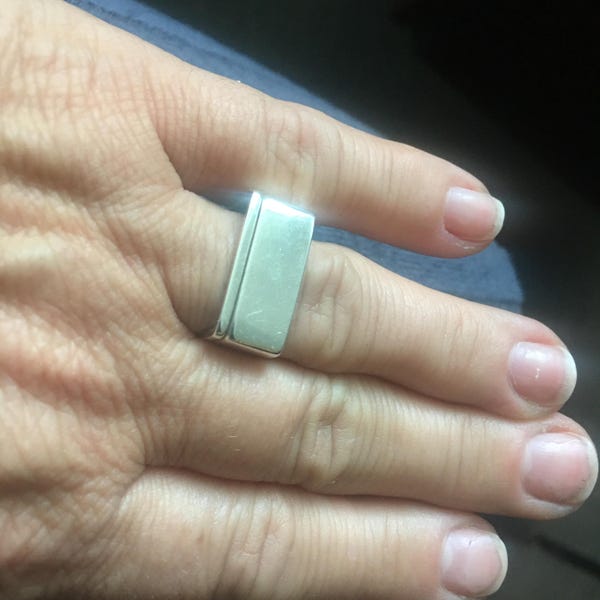 Large Square Ring, Ring Set (2), Chunky Square Ring, Stacking Rings ...