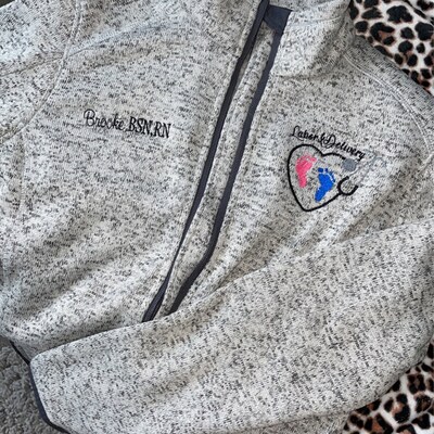 Labor and Delivery Nurse Jacket RN Jacket Full Zip Embroidered Medical ...