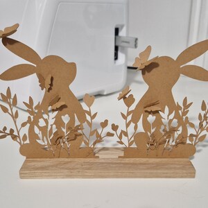 Plotterdatei SVG, DXF, PNG Hase in Blumen aus Papier zum selber basteln ...