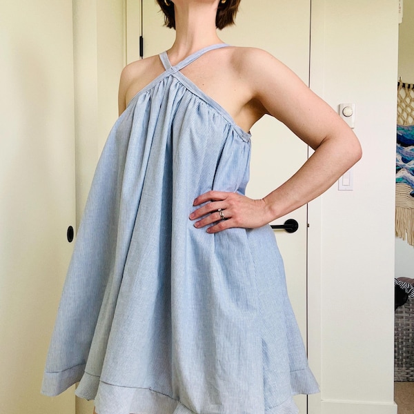 Peter Pan Collar Mini Dress | Summer Dress | PDF Sewing Pattern | Mod Dress Pattern | Babydoll ...