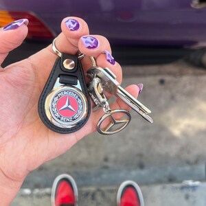 BLACK Corvette Red Leather Keychain - Etsy
