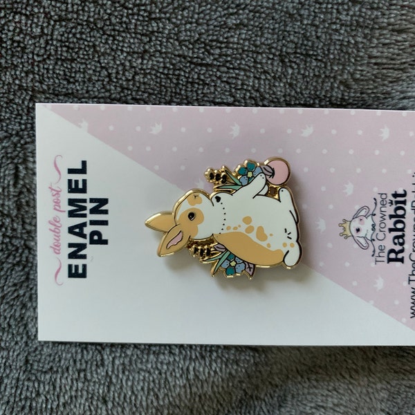 Tan and White Rabbit Pin, Rabbit Pin, Bunny Pin, Enamel Pin, Rabbit ...