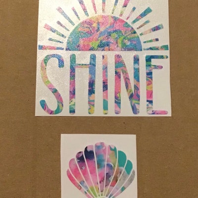 Sunshine Decal, Shine Bright Sticker, Sun Ray Decal, Patterned Vinyl ...
