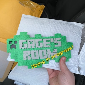 3D Door Sign Minecraft-inspired Personalized Name Custom Kids Bedroom ...