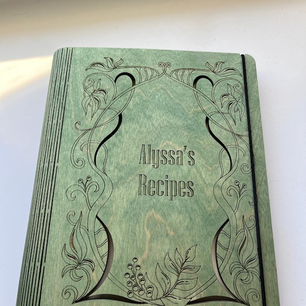 Handwritten Recipe Cookbook, Personalized Wooden Recipe Book, Binder ...