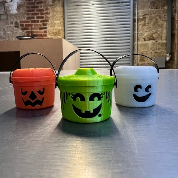 Straw Toppers Halloween Buckets With New Purple Vampire, Mummy ...
