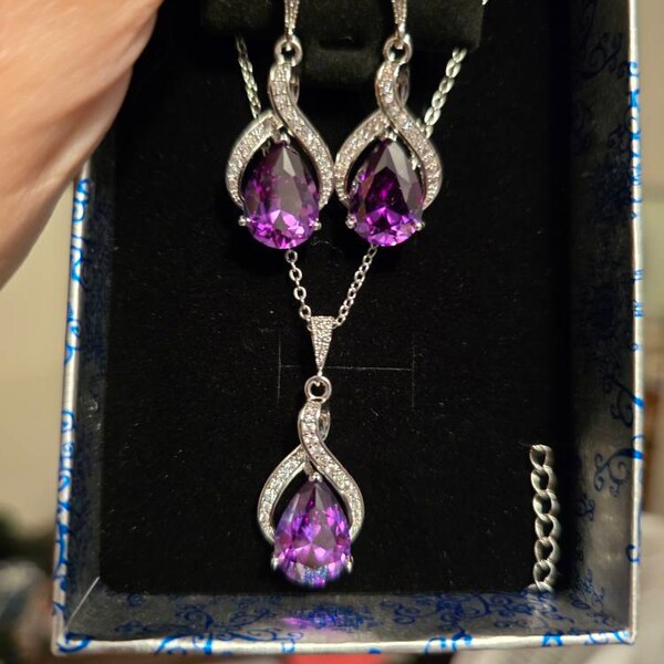 Purple Jewelry Set, Amethyst Bridal Set, Bridal Jewelry Set, Customize ...