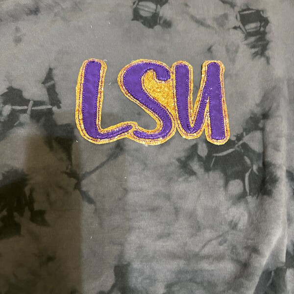 LSU Double Stack Applique Design - Hand Lettered Design - Etsy