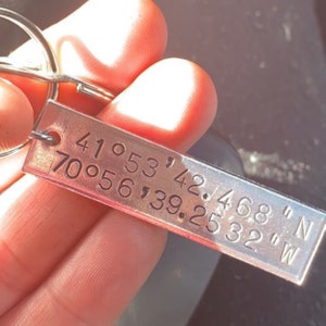 Coordinates Keychain Special Location Trip Wedding Birth - Etsy