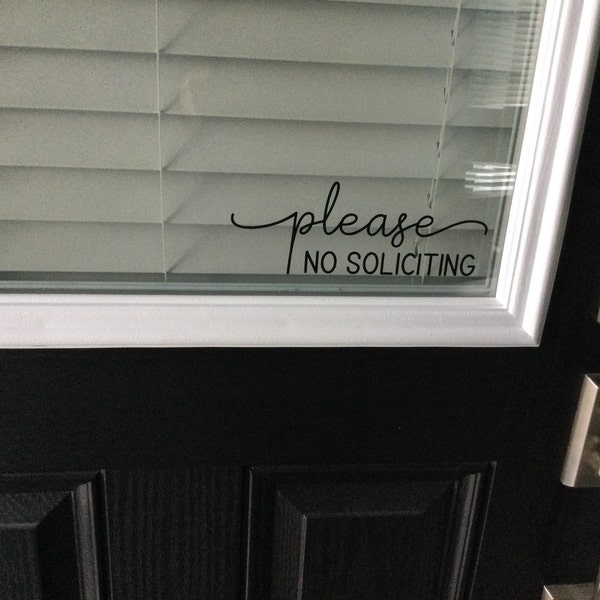 Door Vinyl Decal | Please No Soliciting Front Door Sign | No Solicit ...