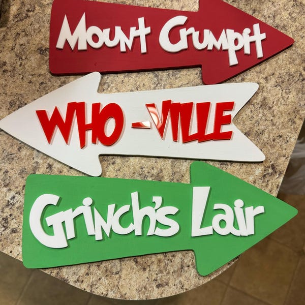Grinch Arrow Sign, Whoville, Mt. Crumpit, Grinch's Lair, Grinch ...
