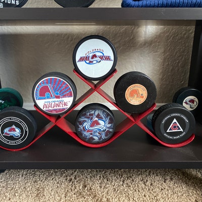Ice Hockey Puck Holder, Bedroom Décor, Holds 6 Hockey Pucks for a ...