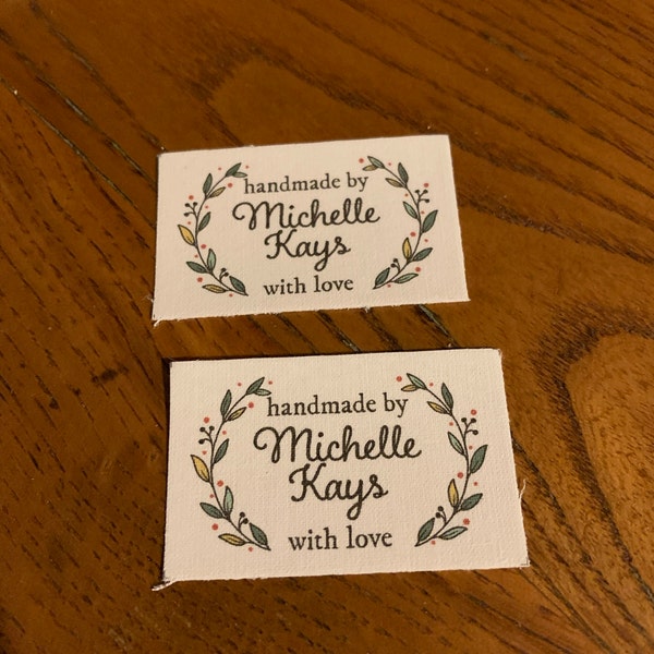 Fabric Cotton Label, 32 or 12 Flat Labels, Iron On, Sew On ...