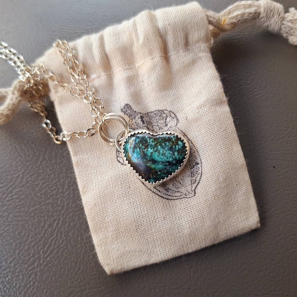 Pink Queen Conch Heart and Kingman Turquoise Ring - Sterling Silver ...