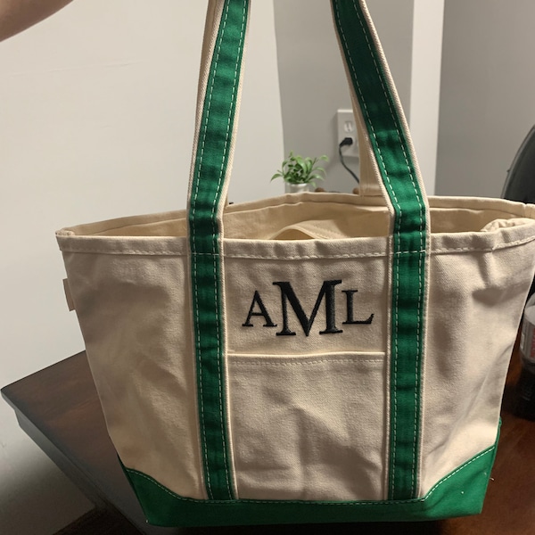 Monogrammed Canvas Tote Bag - Monogram Tote Bag - Personalized Canvas ...
