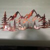 Copper Plated Metal Art Scene Trees and Mountains - Etsy