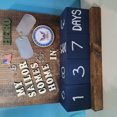 US Navy Sailor Wood Countdown Calendar Deployment Gift Wood - Etsy