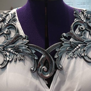 Silver Filigree Metallic Rubber Latex Ornate Collar Shoulder Armour ...