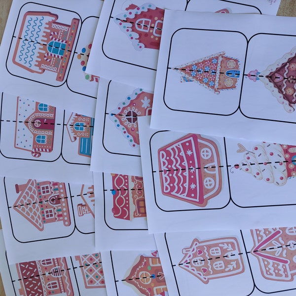 Gingerbread Matching Game for Toddlers, Christmas Games Printable ...