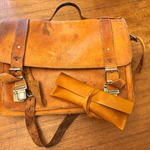 Leather Glasses Case Brown Slim Sunglasses Pouch Leather Eyeglasses ...