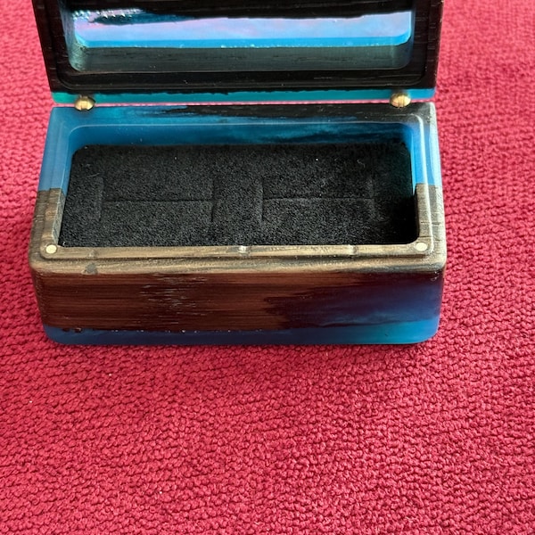 Emerald ENGAGEMENT RING BOX of Resin & Wood. Bridesmaid Proposal Box ...