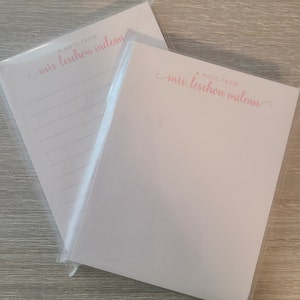 Personalized Notepad A Note From Elegant Script Notepad - Etsy