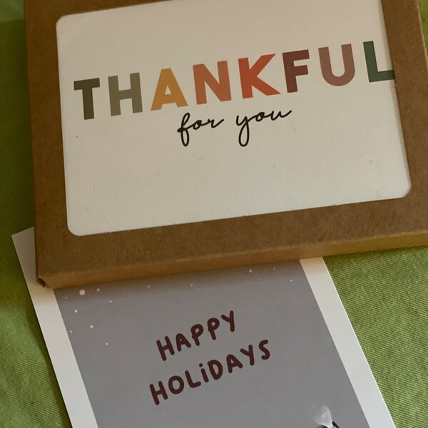 Thankful for You Card Set, Thanksgiving Card Pack, Grateful Cards ...