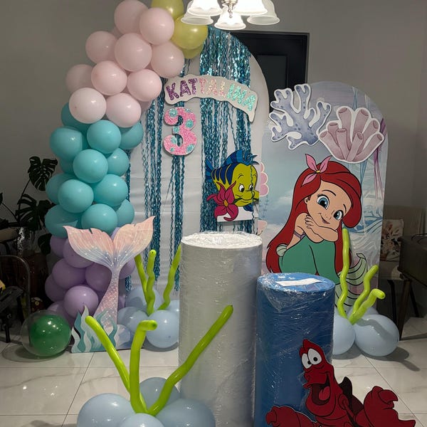 Mermaid Tail Standee Cutout Underwater Ocean Sea Creatures Baby Shower ...