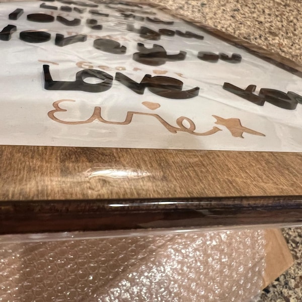 I Love You Handwriting Sign | Handwriting Sign 3D With Wood and Acrylic ...