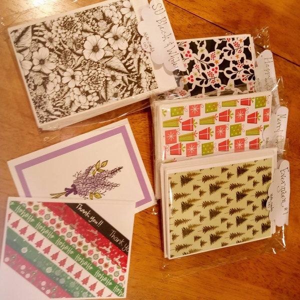 Pastel Medium Flowers Note Cards/set of 12, Budget EZ, Blank Inside ...