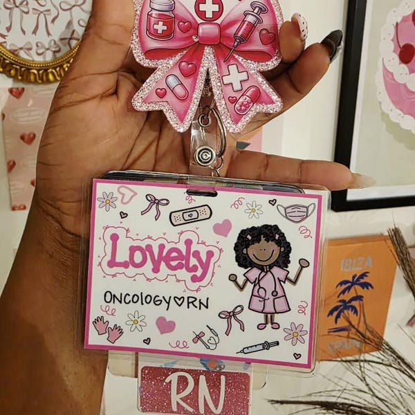 Personalized HORIZONTAL Badge Buddy: Healthcare Name Tag Badge Back 4”W ...