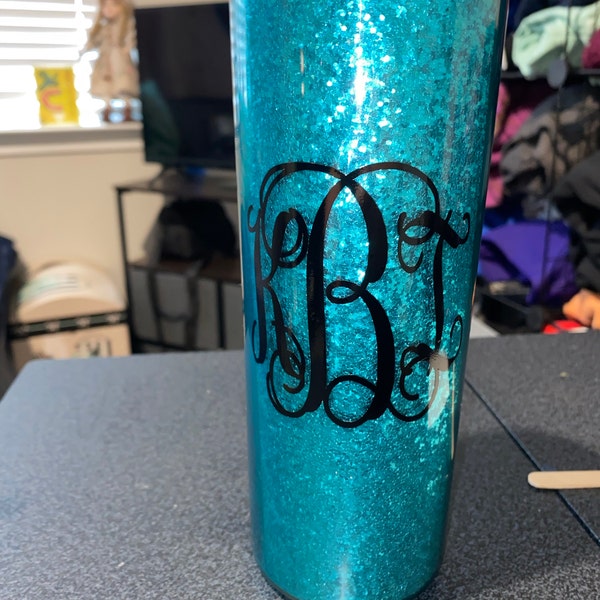 Monogrammed Vinyl Decal Sticker for Cup, Water Bottle, Tumbler ...