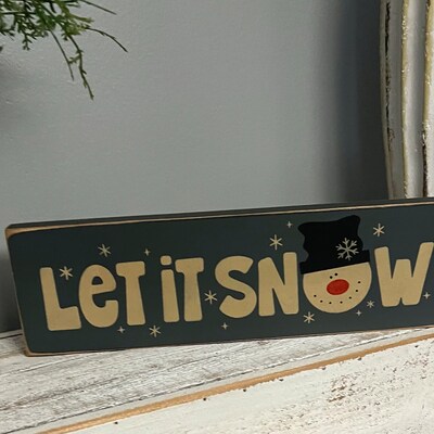 Primitive Country Let It Snow Mini Sq Sign Winter - Etsy