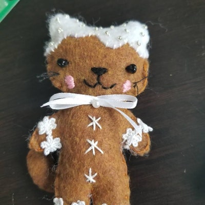 Felt PDF Sewing Pattern Gingerbread Cat Pdf Pattern, Christmas ...