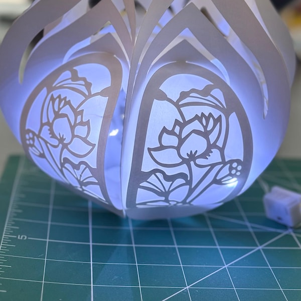 Lotus Lanterns SVG - Paper Lanterns Lotus - Paper Cutting Template - Lantern SVG - DIY Paper ...