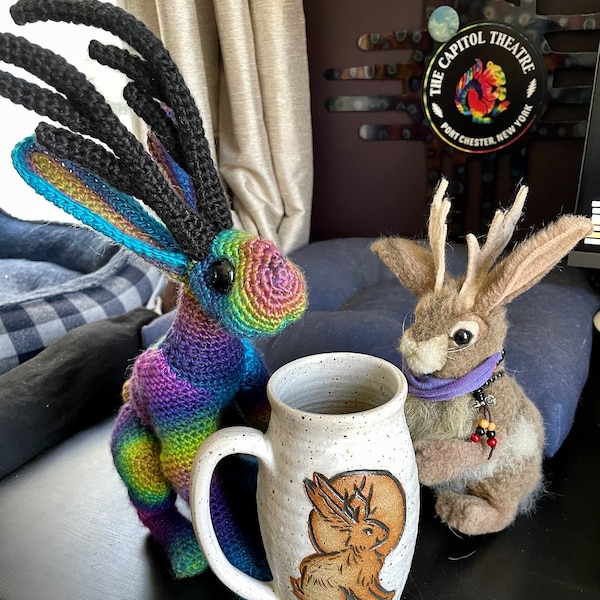 Jackalope Mug 16oz - Handmade Stoneware Coffee Mug Jackalope Art ...