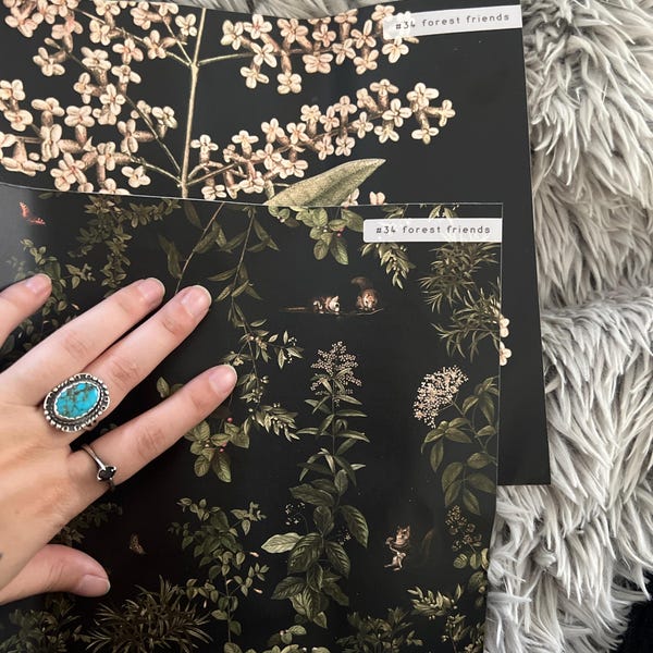 Botanical Gothic-inspired Wallpaper for Moody Interiors, Dark Removable ...