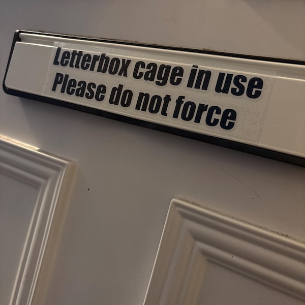 Personalised Letterbox Sign Decal Label for Greeting or Instruction and ...