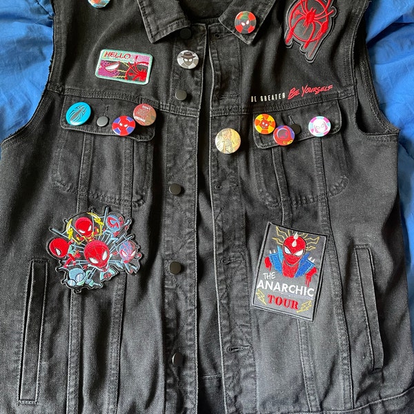 Miles Morales Chest Spider-man Embroidered Patch, Graffiti Emblem (iron ...