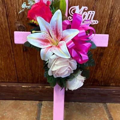 Cemetery Cross Cemetary Flowers Flowers for Grave Gravesite Decor ...