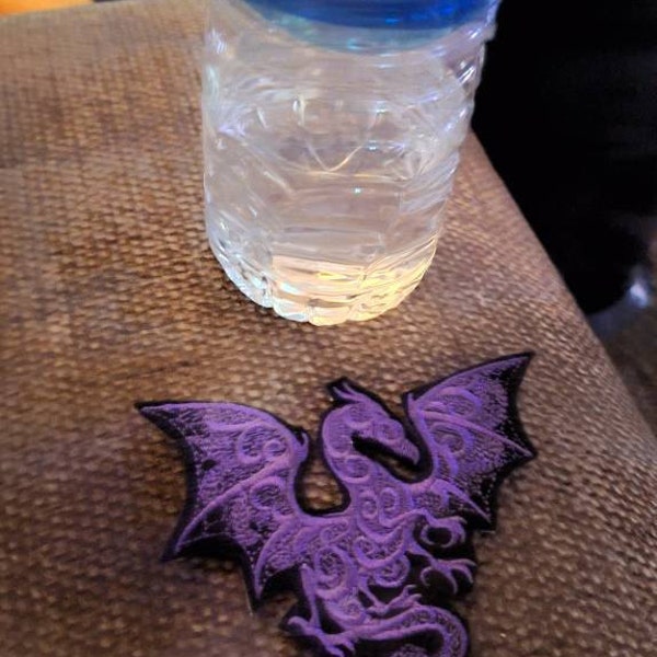 Embroidered Winged Dragon Iron on Patch, Dragon Patch, Dragon Applique ...