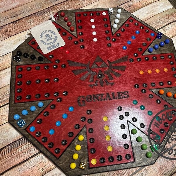 Wooden Carbles Board Game With Dice and Marbles, Free Personalization ...