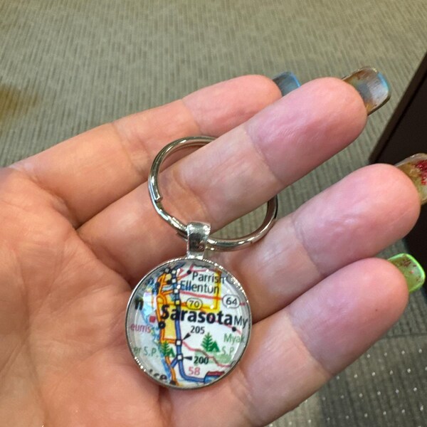 Custom Map & Quote - Double Sided Pendant, Necklace or Key Chain ...
