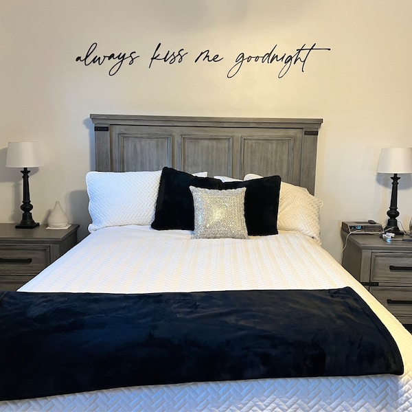 Always Kiss Me Goodnight Wall Decor Master Bedroom Sign | Word Cut Out ...