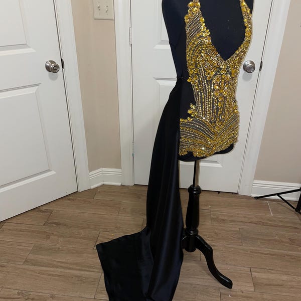 Aquamarine Mirror Rhinestone Bodice Applique for Woman's Dress ...